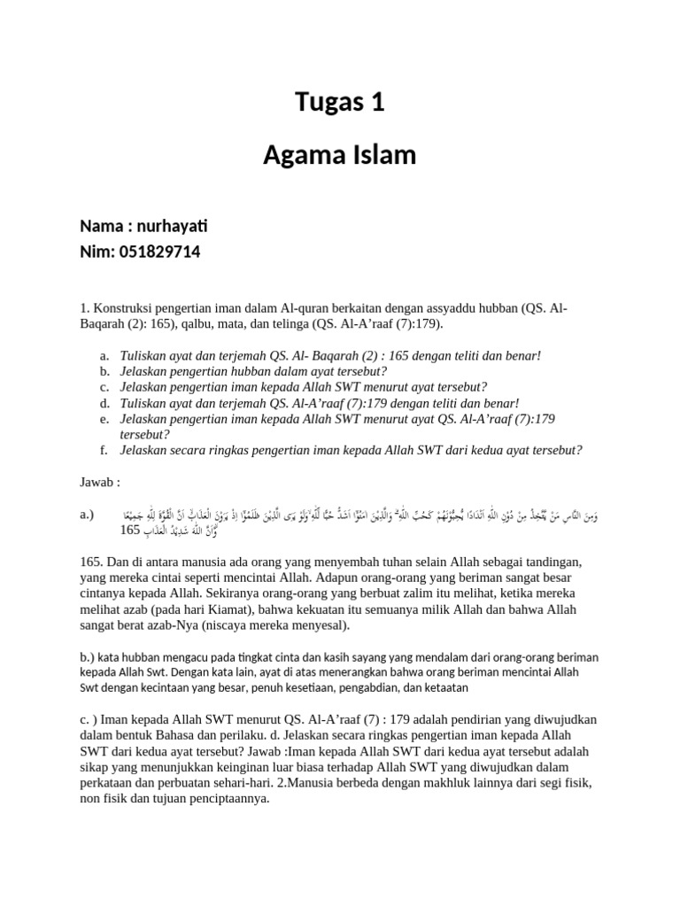 Tugas 1 Agama Islam | PDF