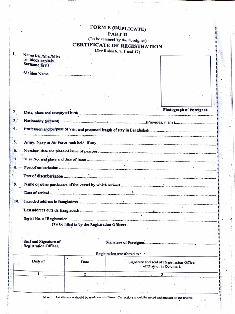 REGISTRATION FORM | PDF | International Law | Government And Personhood