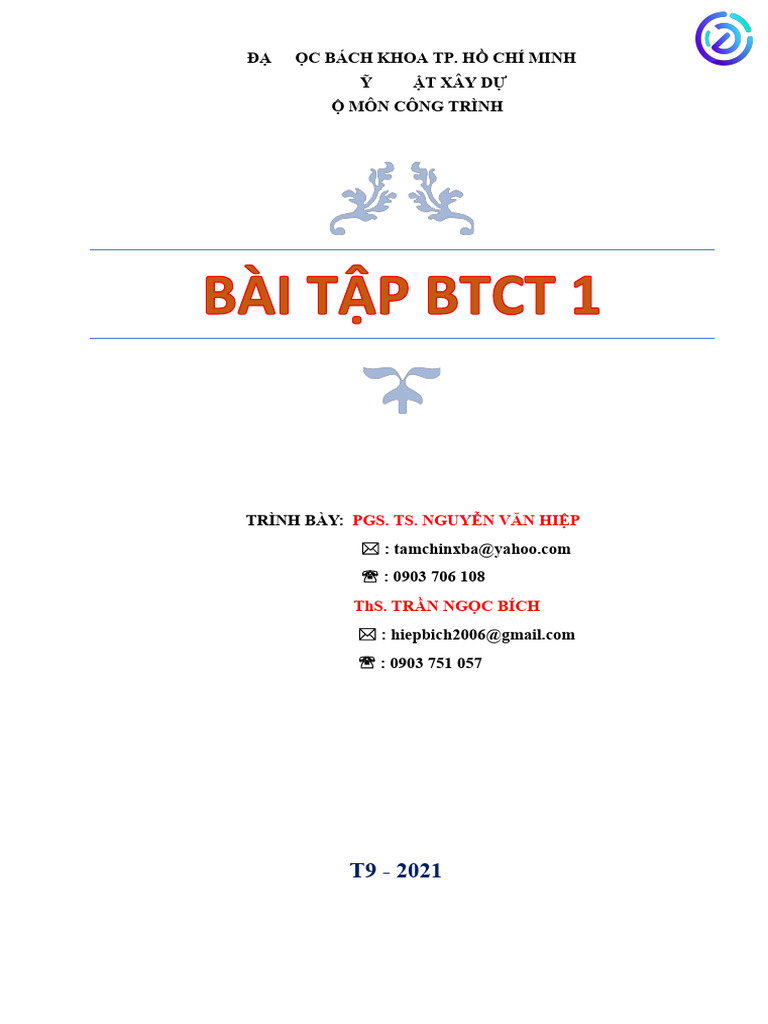 CDTC - BTCT 1 - Bai Tap | PDF
