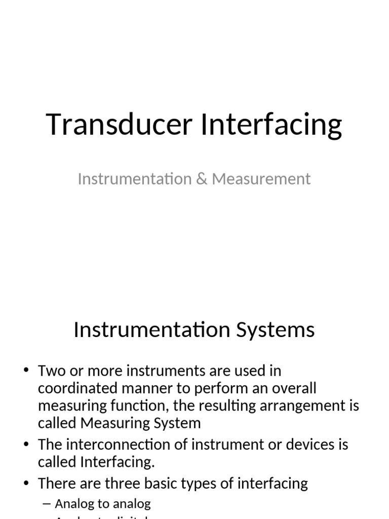 Transducer Interfacing Techniques Explained | PDF | Computer Science ...