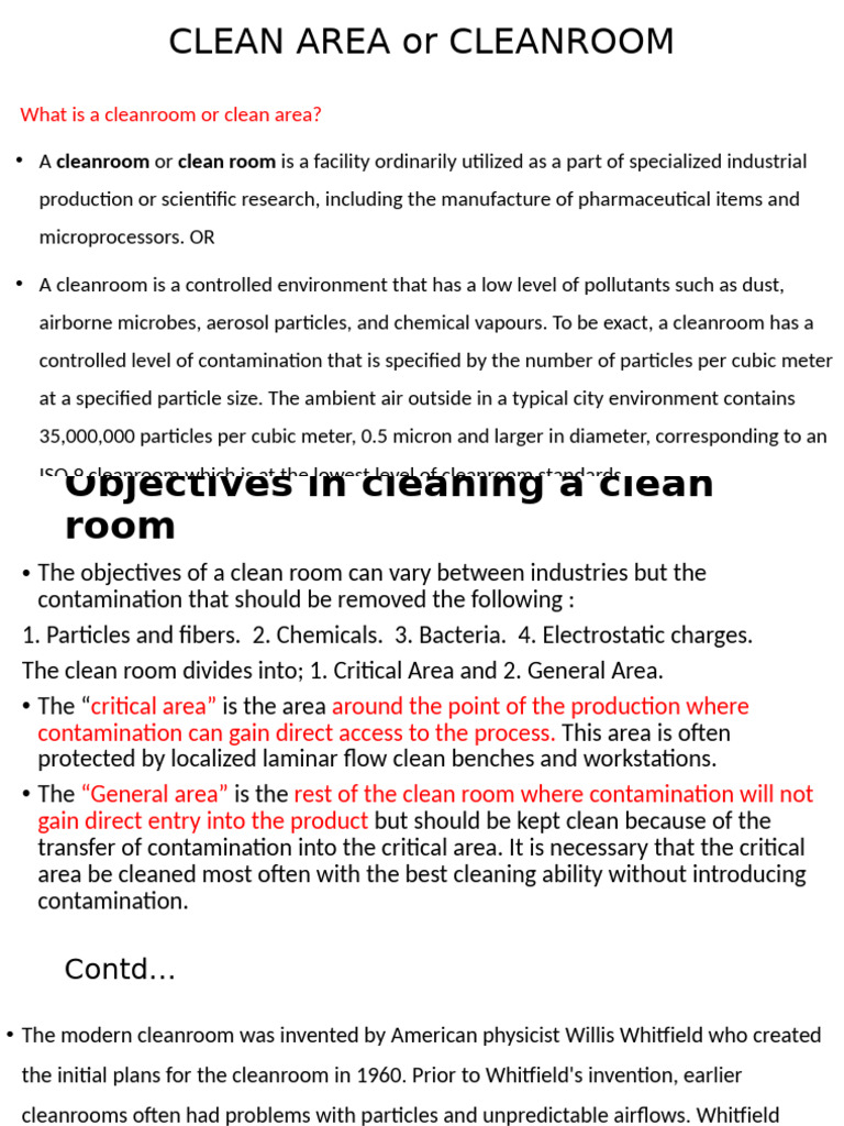 CLEAN AREA or CLEANROOM | PDF | Science & Mathematics | Technology ...