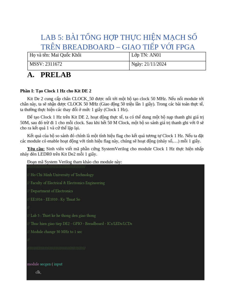 Prelab5 KTS | PDF