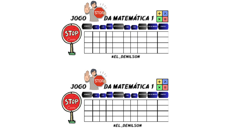 Jogo Stop Math | PDF
