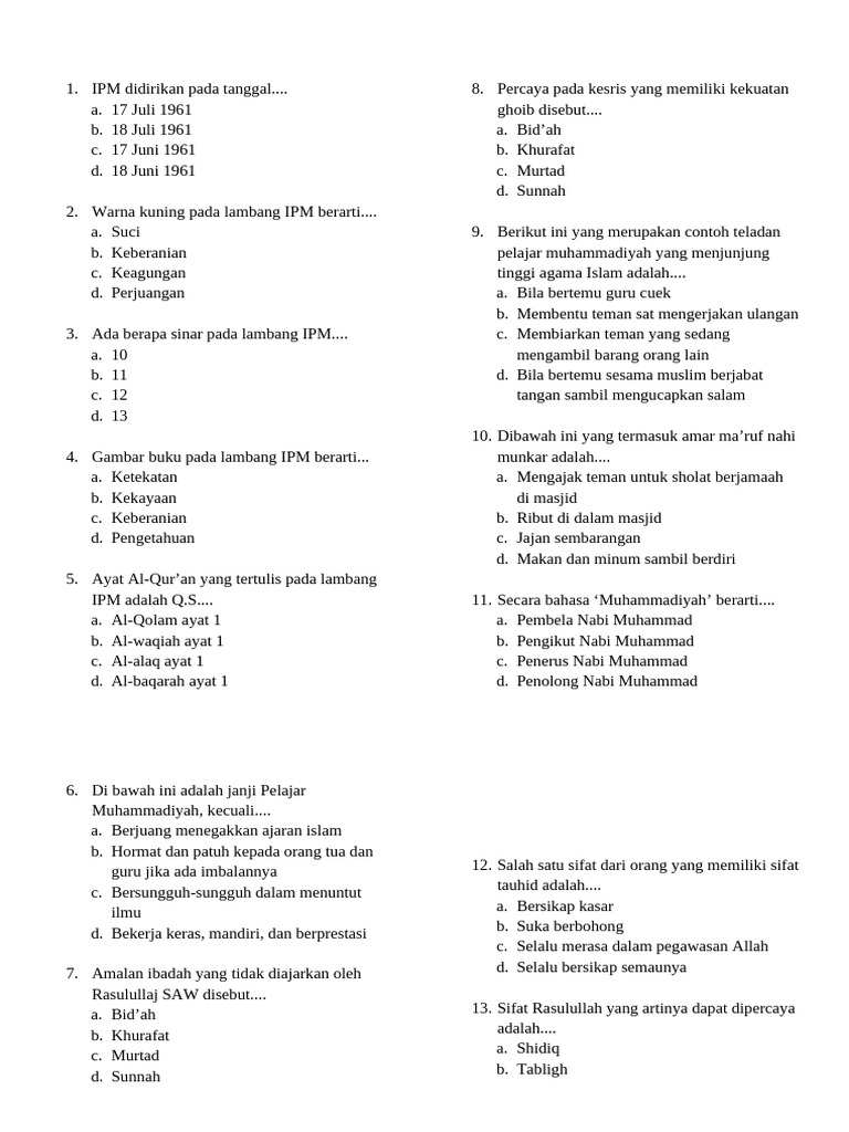 001 Contoh Soal IPA 5 | PDF | Agama & Spiritualitas