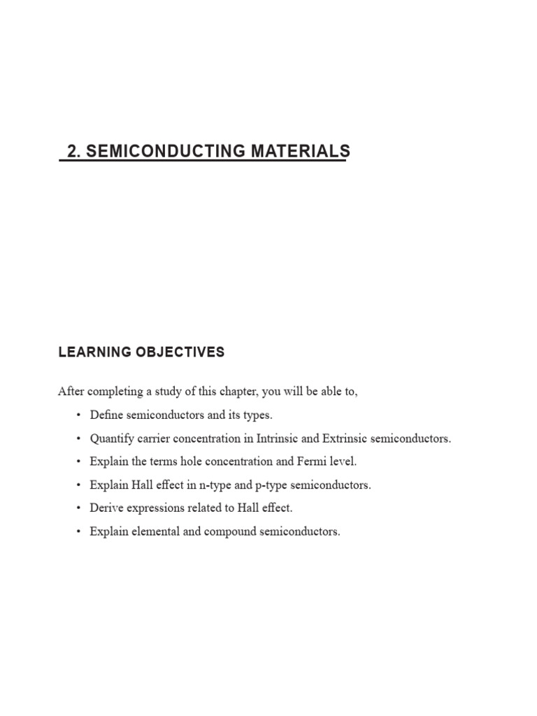 Unit-5 Semiconducting Materials | PDF | Semiconductors | Doping ...
