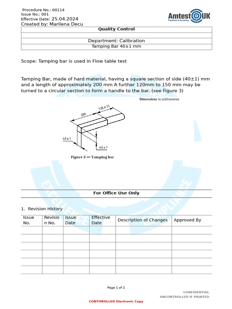 Tamping Bar 40 MM | PDF