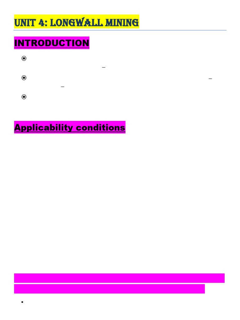 UNIT 4-converted | PDF | Coal Mining | Mining