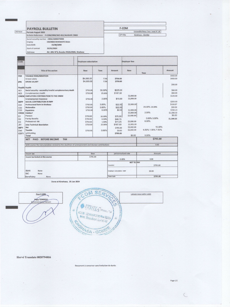 Fiche de Pai | PDF