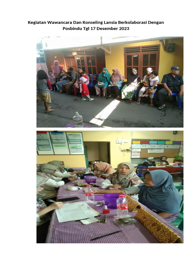 Kegiatan Wawancara Dan Konseling Lansia Berkolaborasi Dengan Posbindu ...