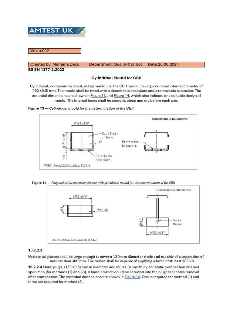 Compaction Mould For CBR | PDF