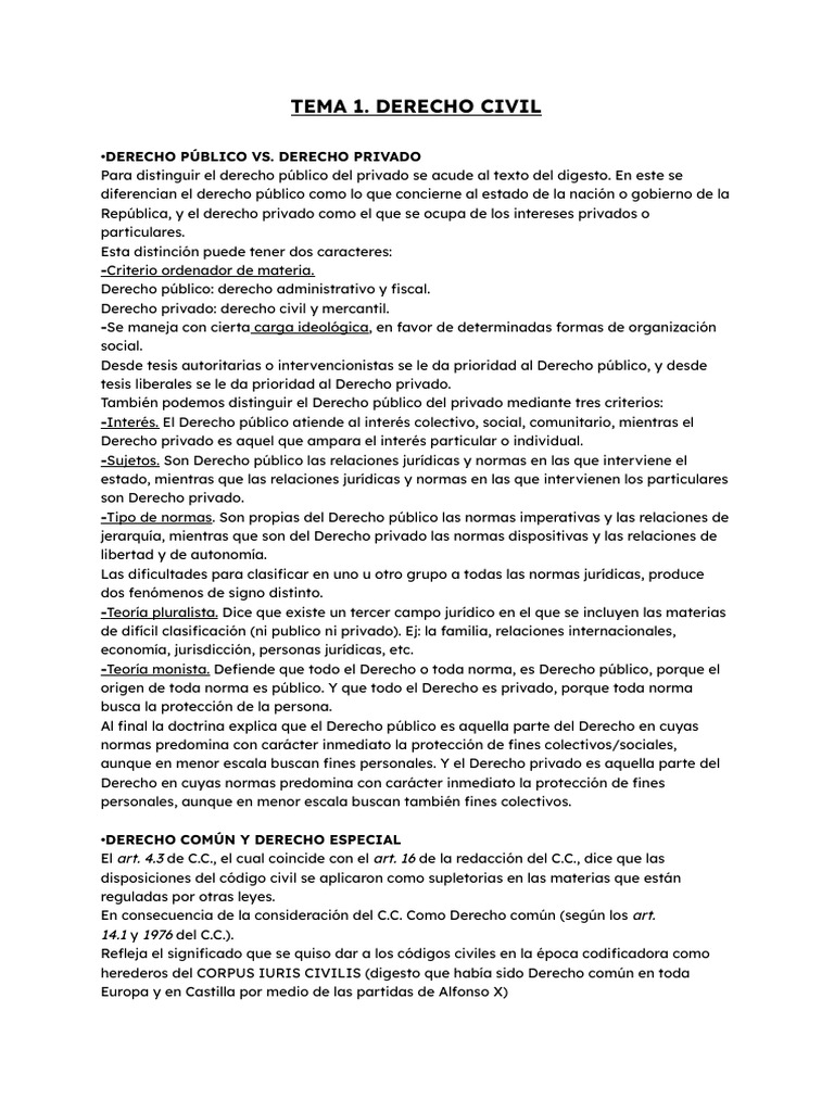 (DC) Tema 1 | PDF | Ley Pública | Derecho Civil (Common Law)