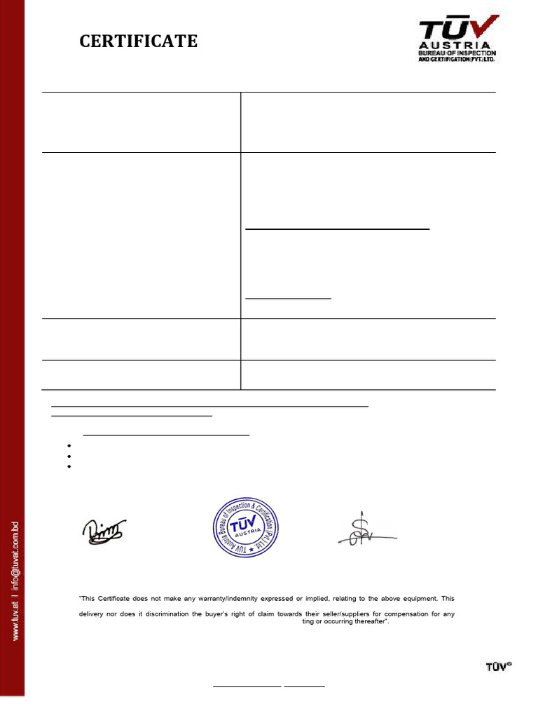 Certificate of Motor Grader - (Caterpiller-140-H) | PDF