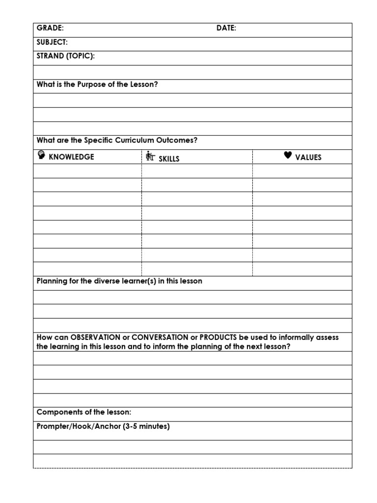 Lesson Plan Template-1-2 | PDF