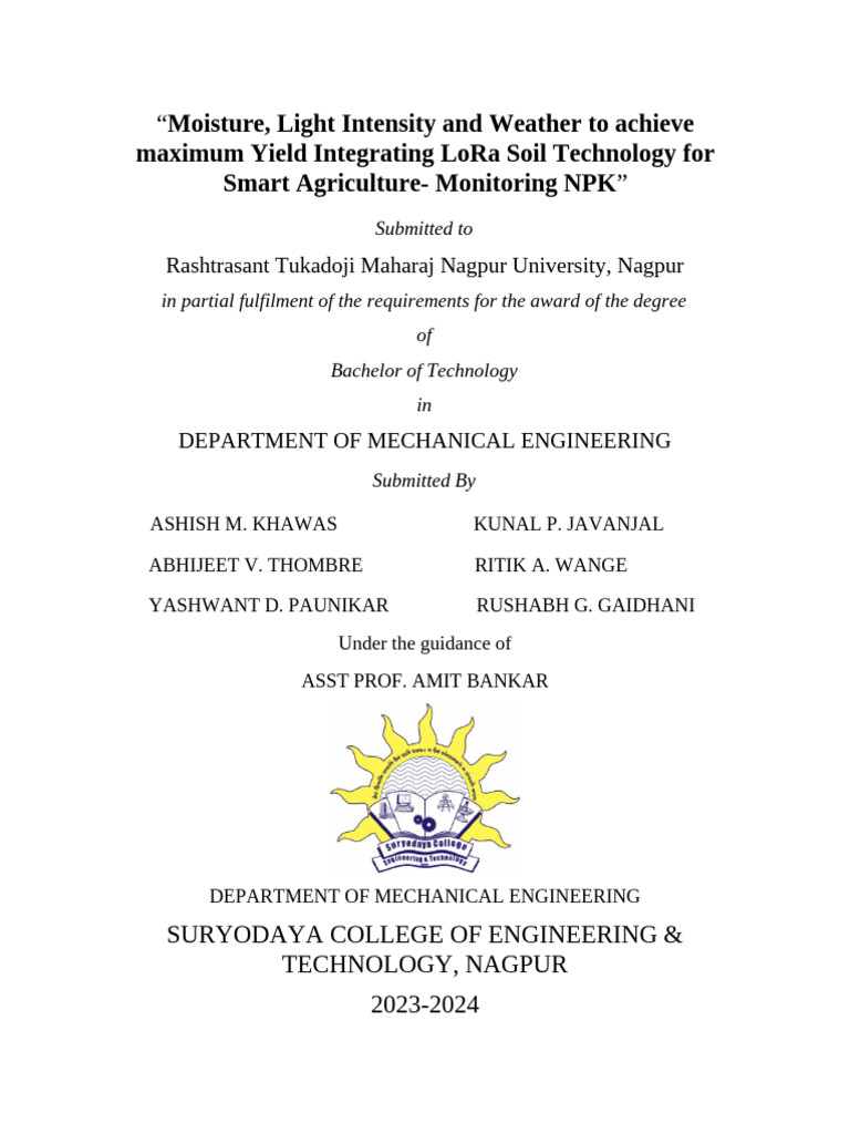 Projet Thesis | PDF | Agriculture | Internet Of Things