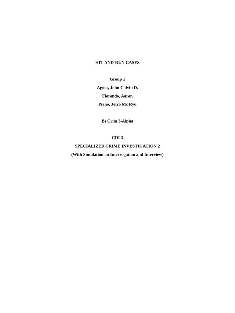 Understanding Hit-and-Run Cases | PDF | Justice | Crime & Violence