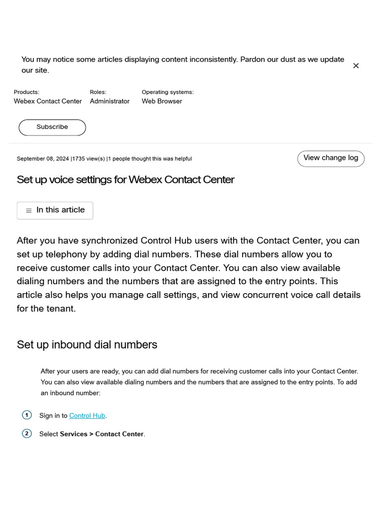 Set Up Voice Settings For Webex Contact Center | PDF | Call Centre ...