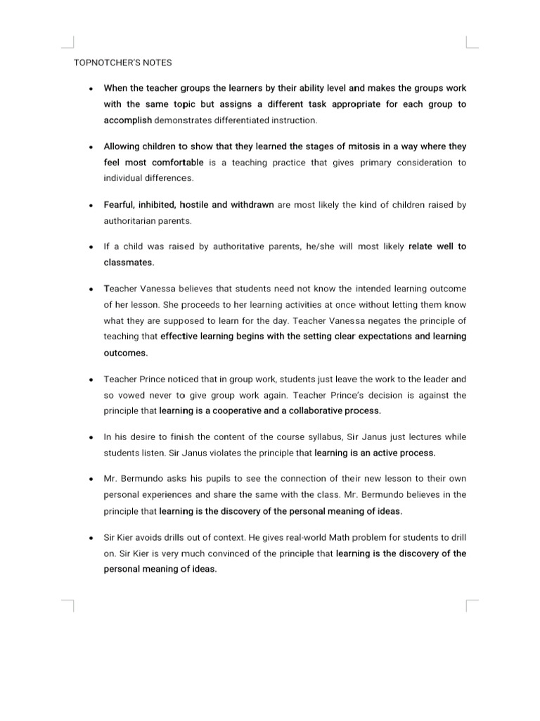 Professional Education Notes | PDF