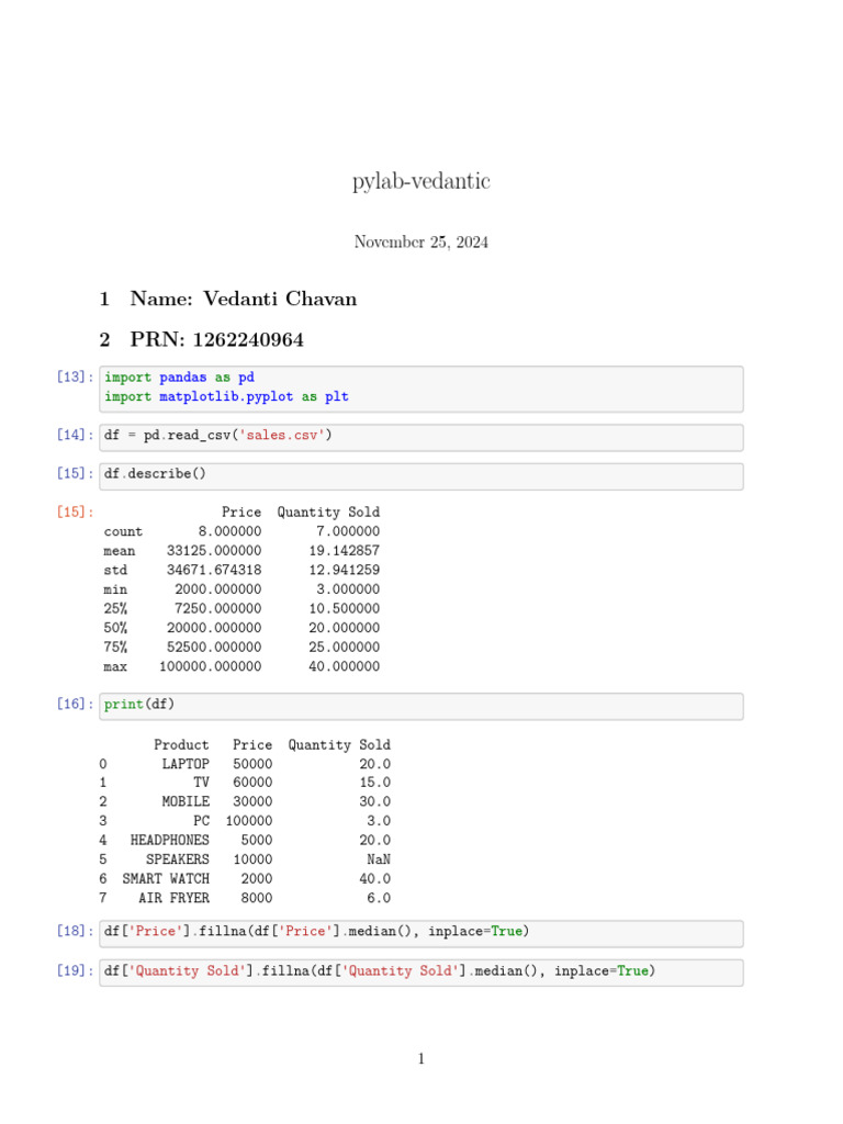 PyLab VedantiC 1262240964 | PDF | Technology & Engineering