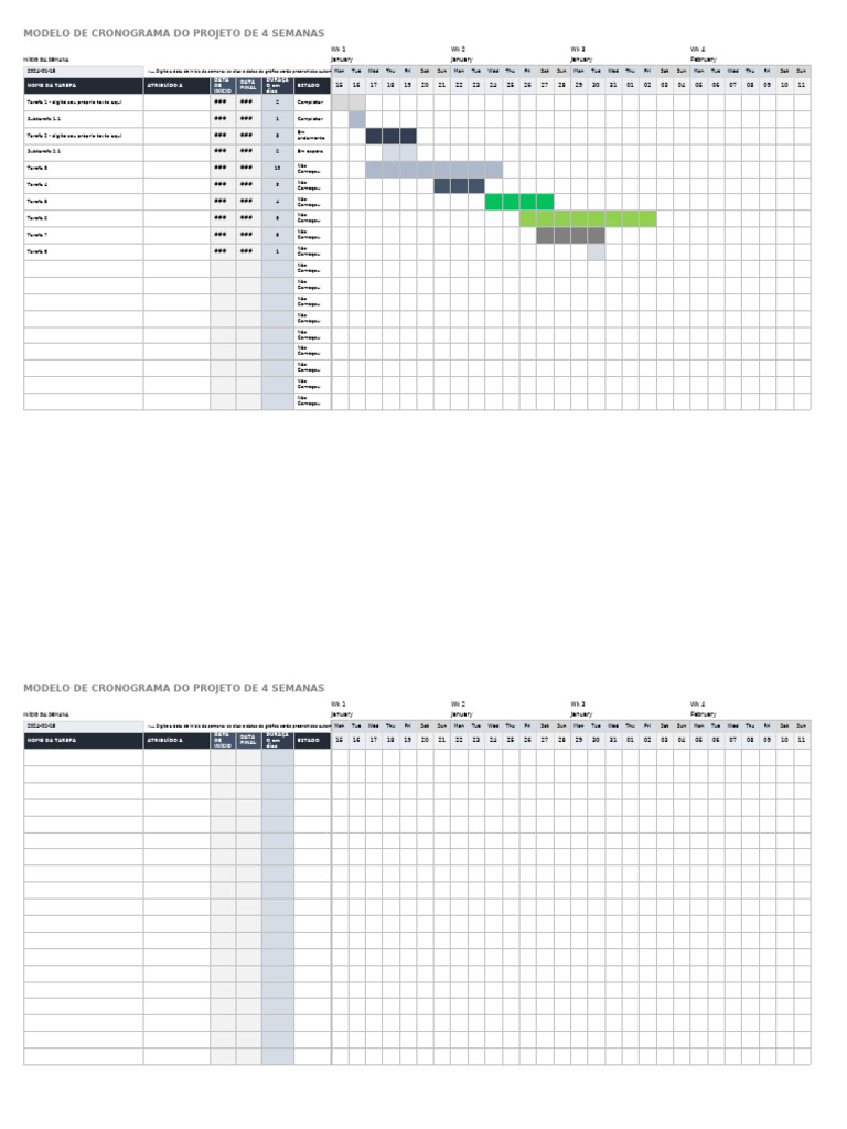 IC 4 Week Project Timeline Template 57151 - PT | PDF