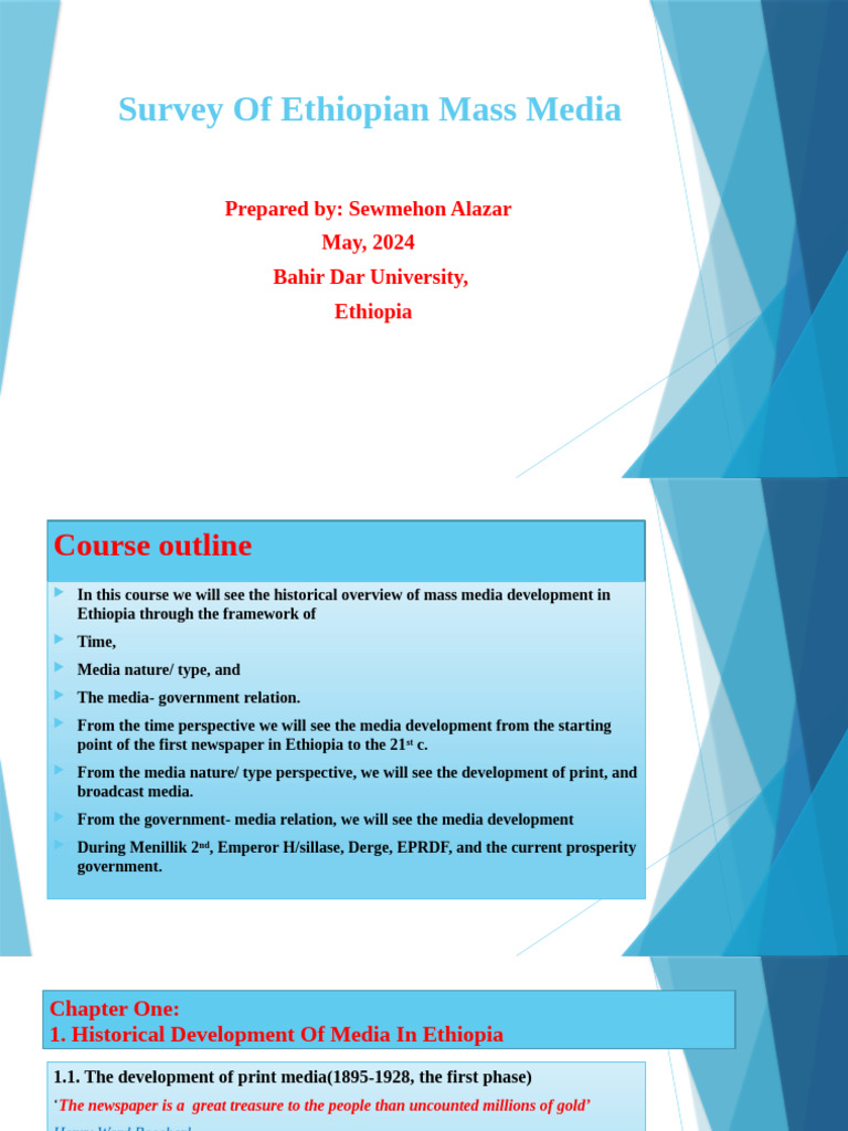 Survey of Ethiopian Mass Media | PDF | Ethiopia | Newspapers