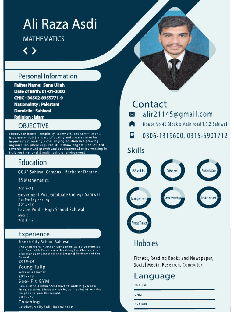 Ali Raza Asdi New CV | PDF