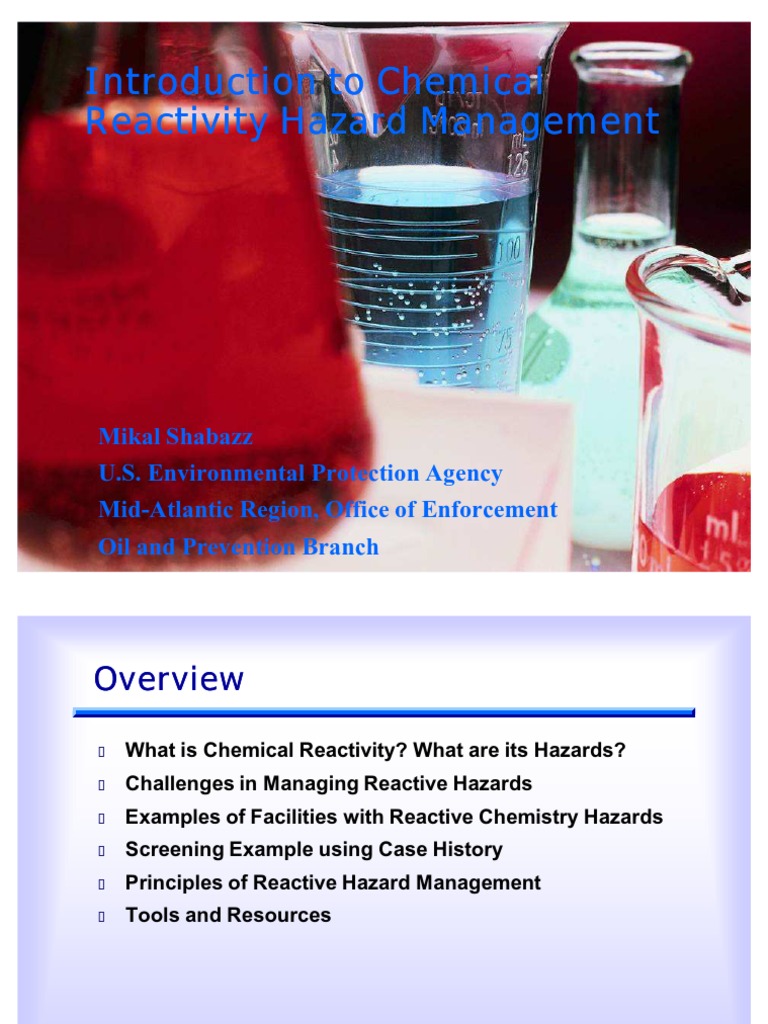 Chemical Re Activity Hazard Management | PDF | Chemical Substances ...