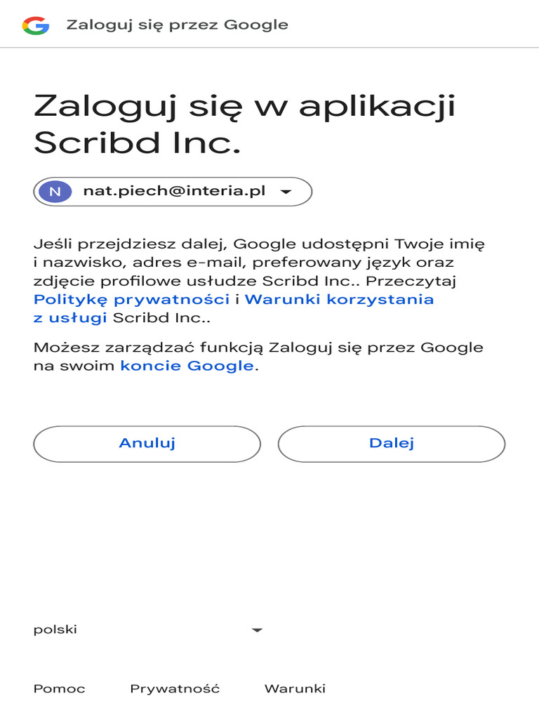 Logowanie - Konta Google | PDF