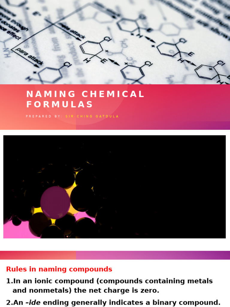 Chemistry Naming Guide | PDF | Chemical Compounds | Ion