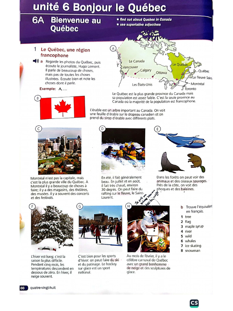 Grade 8 French CH 6 Tricolore 3 | PDF