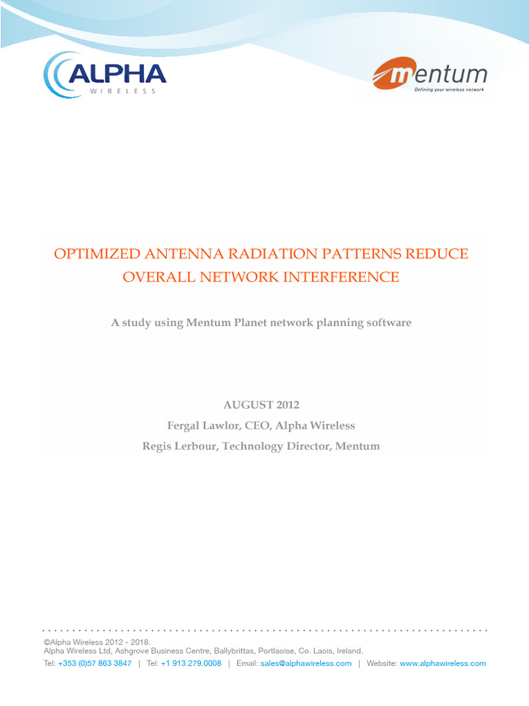 White Paper Antennas For Optimised LTE | PDF | Information And ...