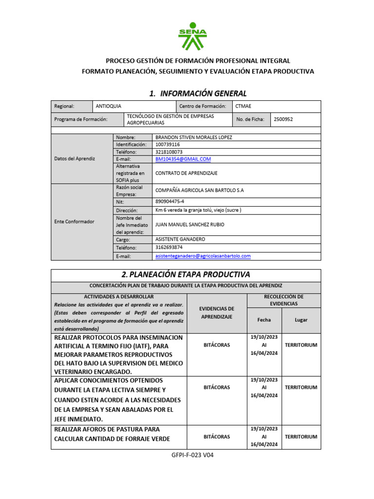 S-023 Brandon Stiven Morales López S1 25-01-2024 | PDF | Evaluación