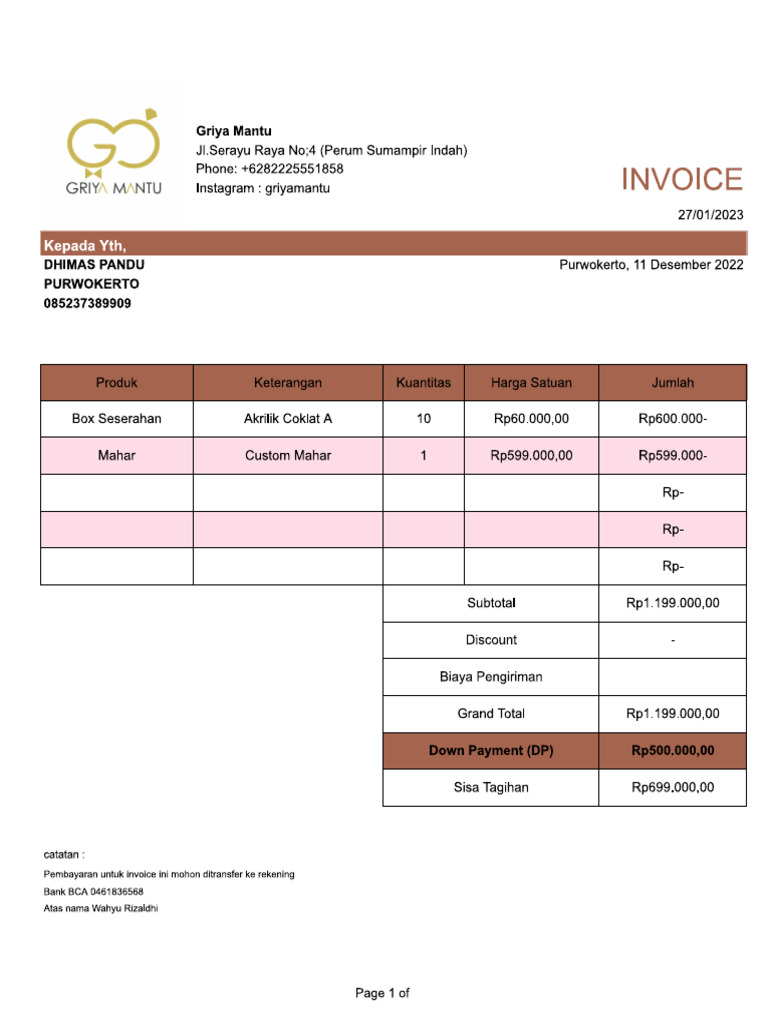 Invoice Pandu | PDF