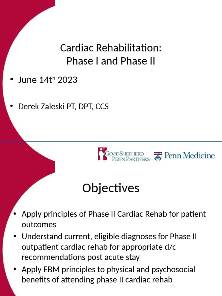 CR Phase I and Phase II | PDF | Physical Therapy | Myocardial Infarction
