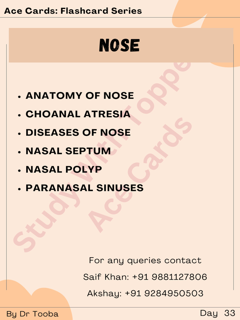 Ace Cards - ENT - Nose | PDF