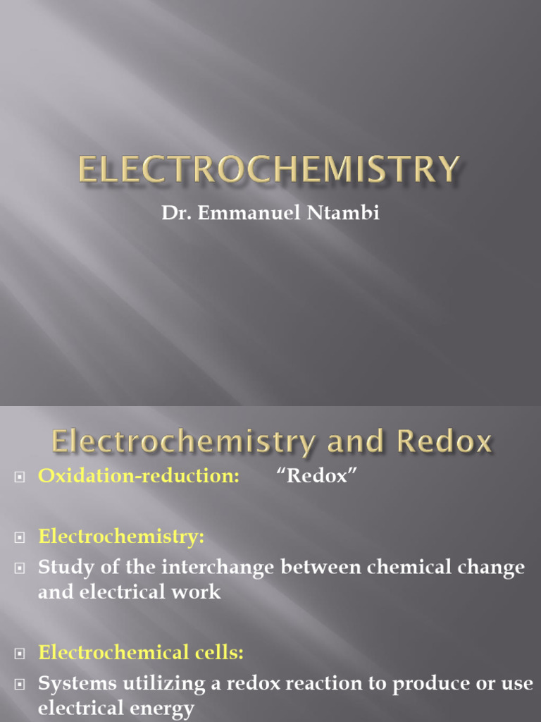 Electrochemistry 2024 New | PDF | Corrosion | Redox