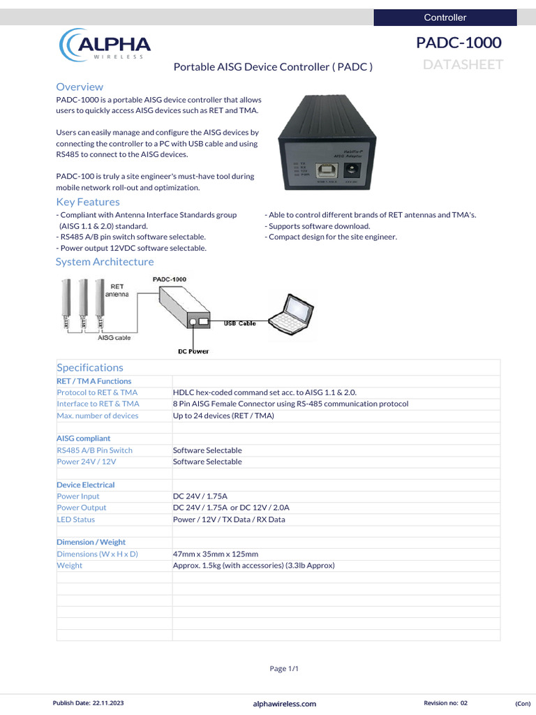 Portable AISG Controller for Engineers | PDF