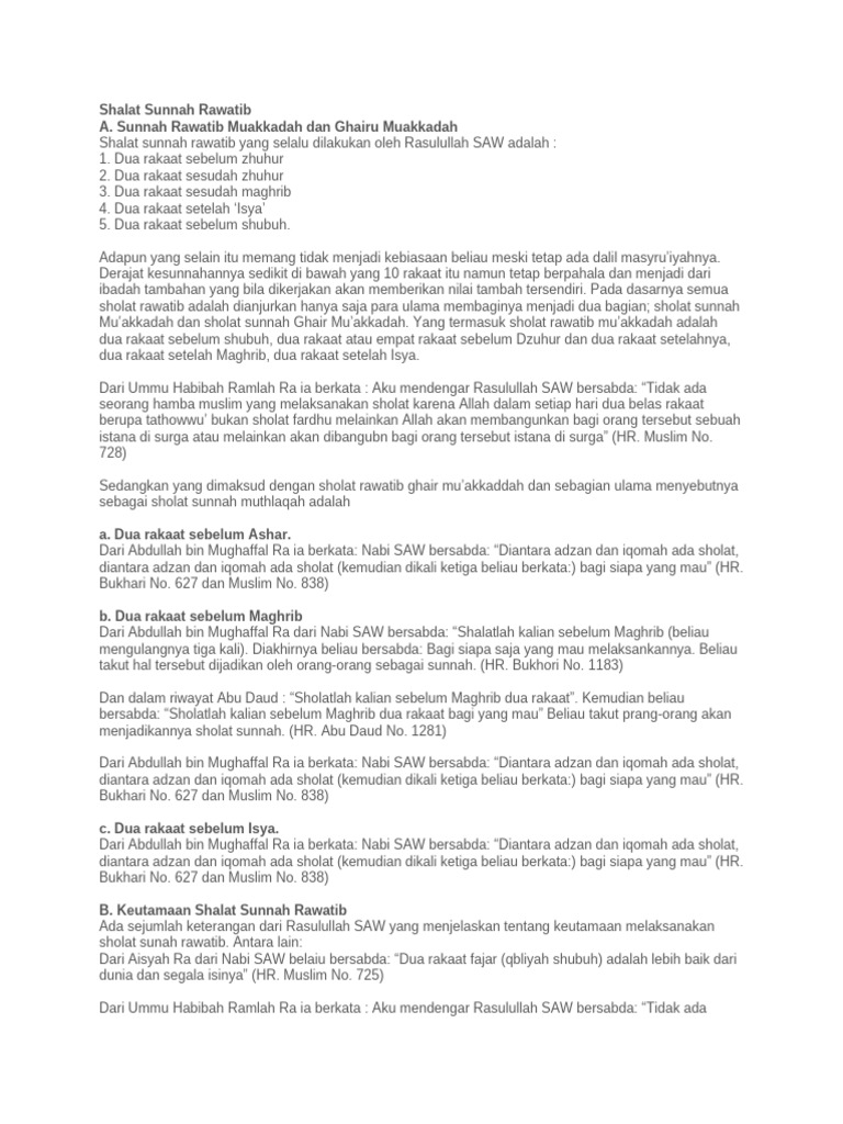 Shalat Sunnah Rawatib | PDF