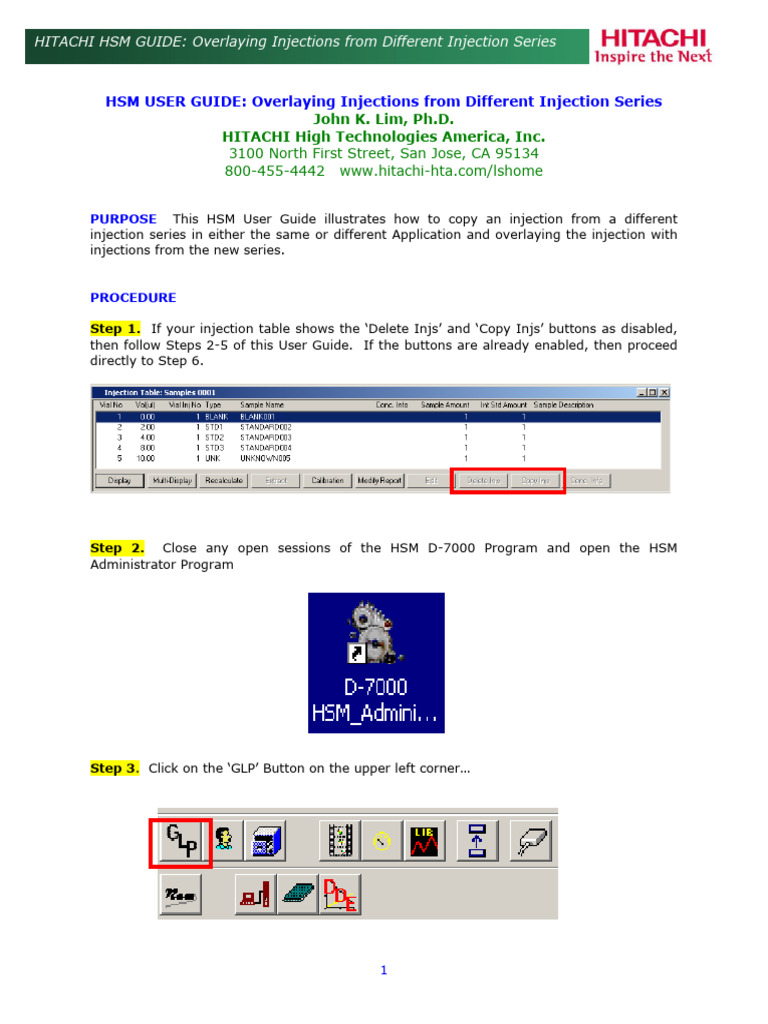 HSM User Guide - Overlaying Injections From Different Series | PDF | Button (Computing ...