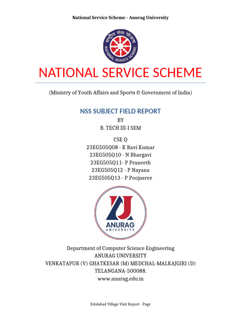 NSS Report | PDF | Community | Social Psychology