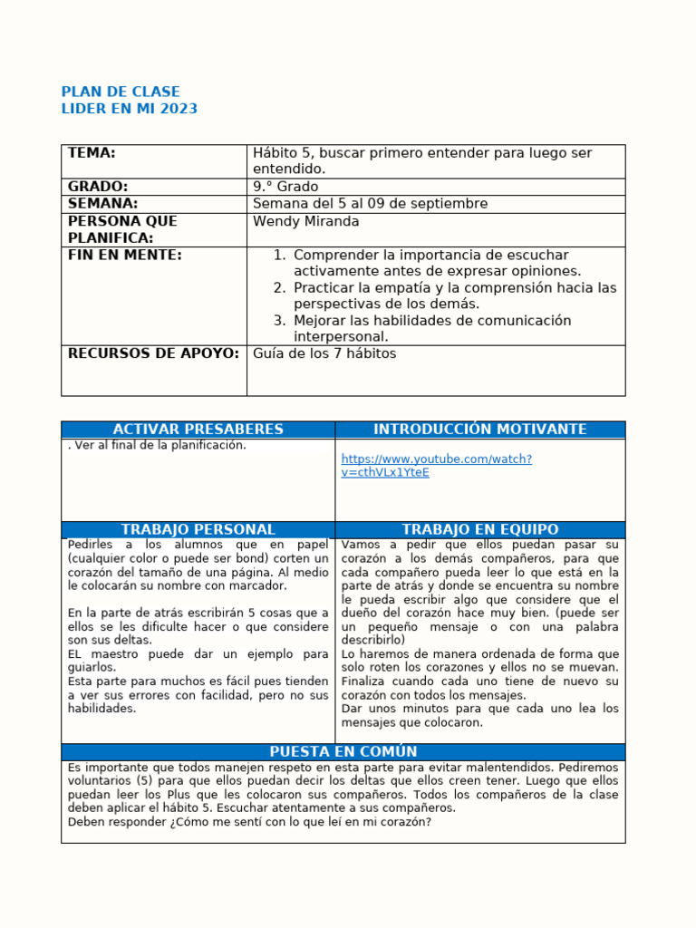 Hábito 5: Escuchar para Entender | PDF | Empatía