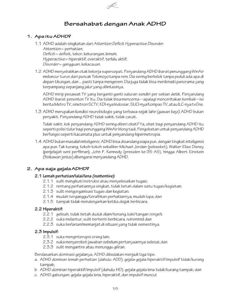 Bersahabat DG Anak ADHD-new | PDF | Computers