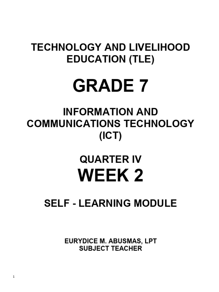 Module 2 in Tle 7 Ict | PDF | Chart | Pie Chart
