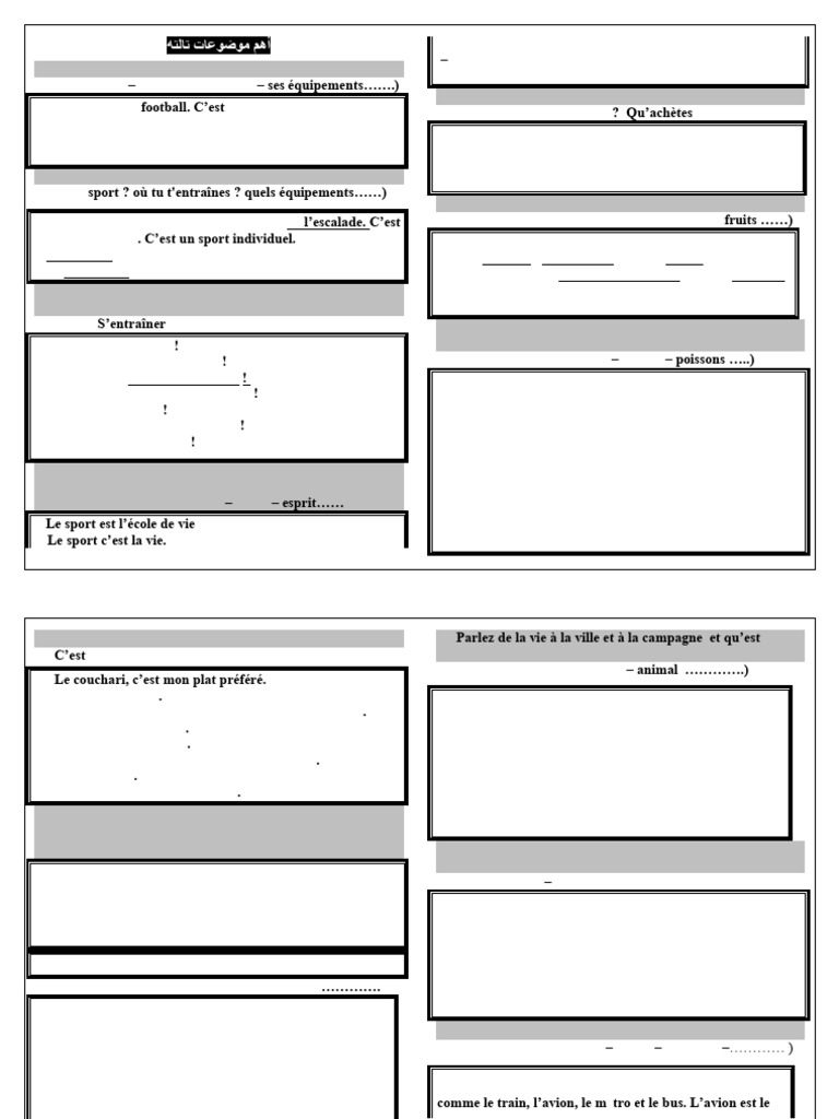 Sujets de rédaction pour le lycée | PDF | Repas | Nourritures