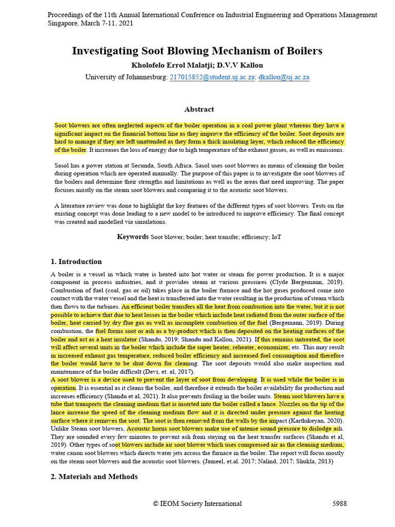 Soot Blower Mechanism in Boilers | PDF | Boiler | Combustion
