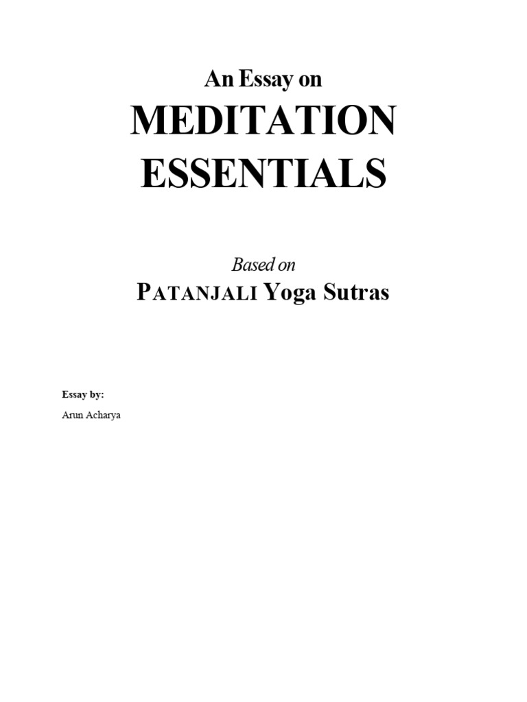 Meditation Techniques in Patanjali's Sutras | PDF | Yoga | Patanjali