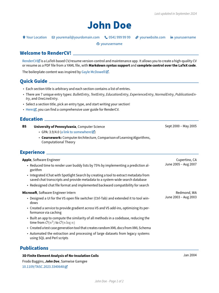 Rendercv Classic Theme | PDF | Xml | C Sharp (Programming Language)