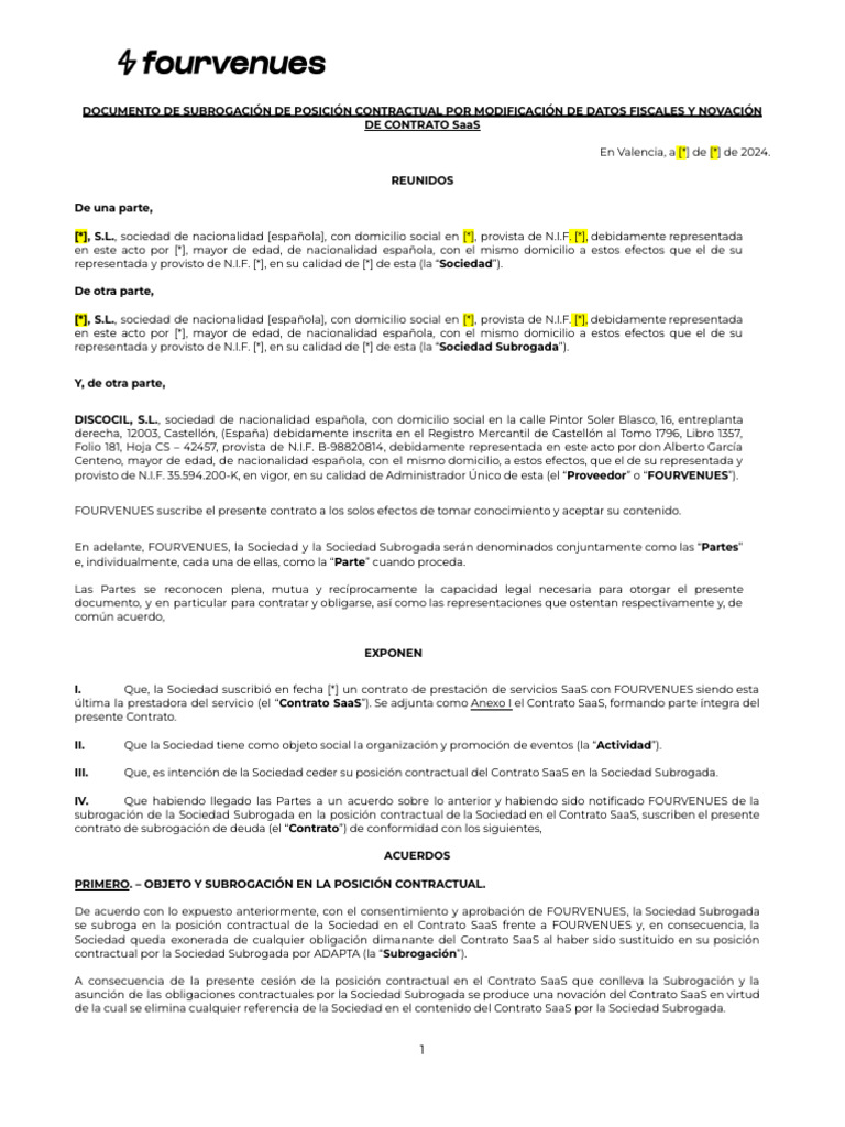 (ESP) - ContratoSubrogacion - CambiosFiscales - SOCIEDAD A SOCIEDAD ...