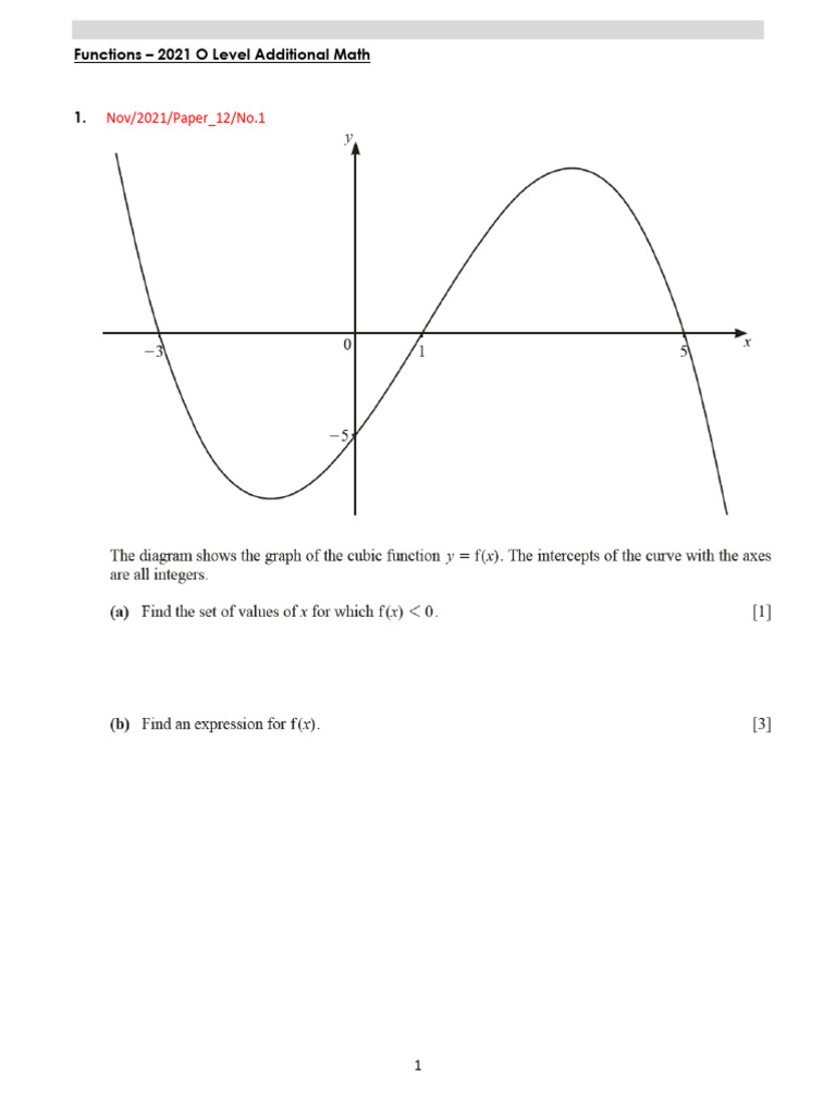 2021-Functions-O-Level-4037 9th | PDF