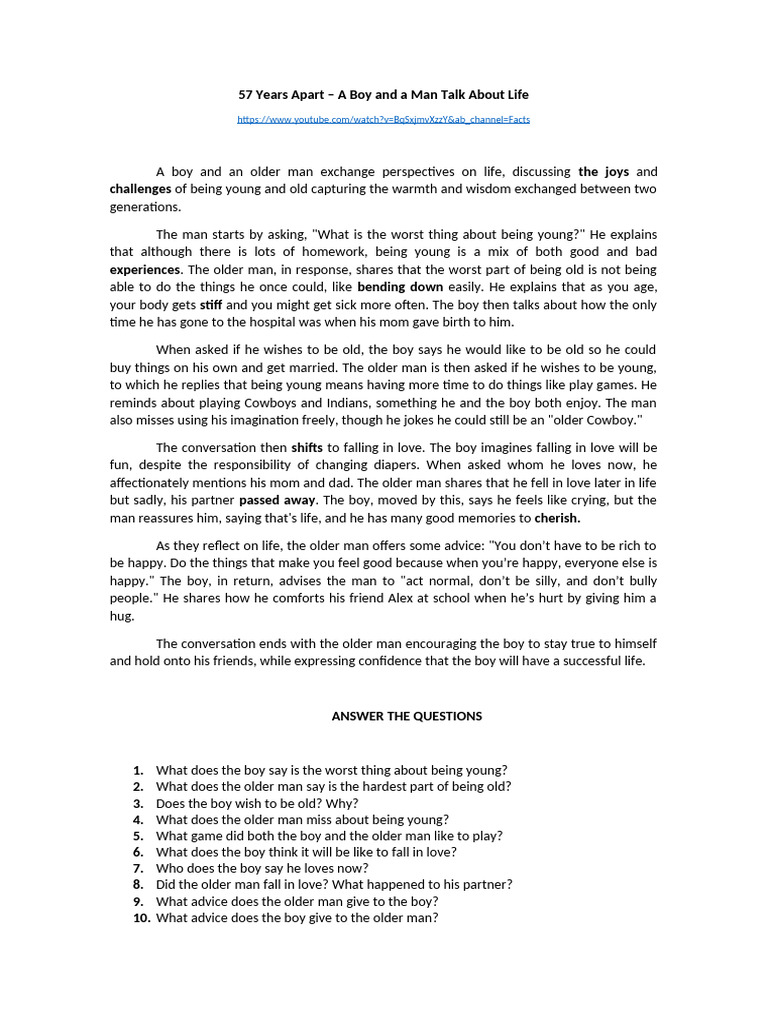 01 B - Conversation and Reading - Level 01 B - A Boy and An Old Man ...