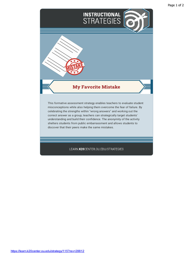 My Favorite Mistake | PDF | Human Communication | Cognition